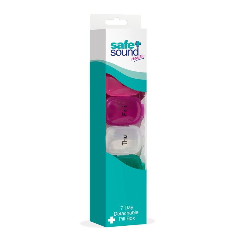 Safe and Sound Push-tab Opening 7 Day Multi-coloured Detachable Large ...