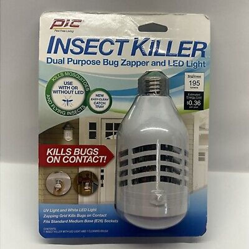 PIC IKC 9 Watt Warm White LED Light Bulb Insect Killer and LED Light ...