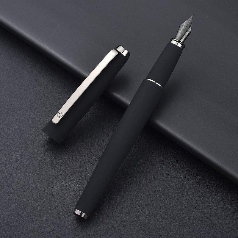 Hongdian Matte Black Fountain Pen Fine Nib, Warrior Series, Classic ...