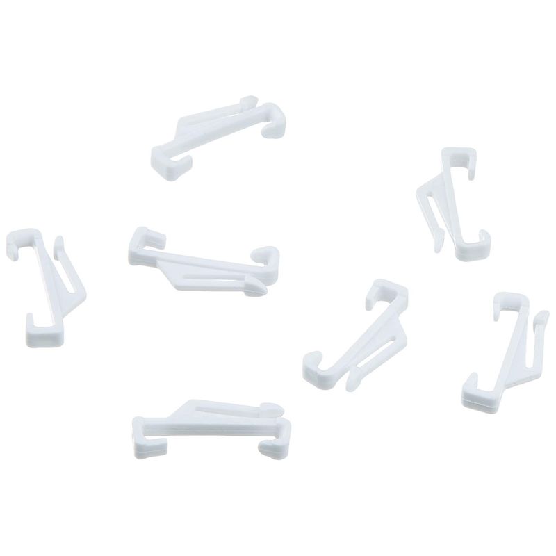 Merriway BH03705 (16 Pcs) Curtain Track Rail Gliders Hooks To Fit White ...