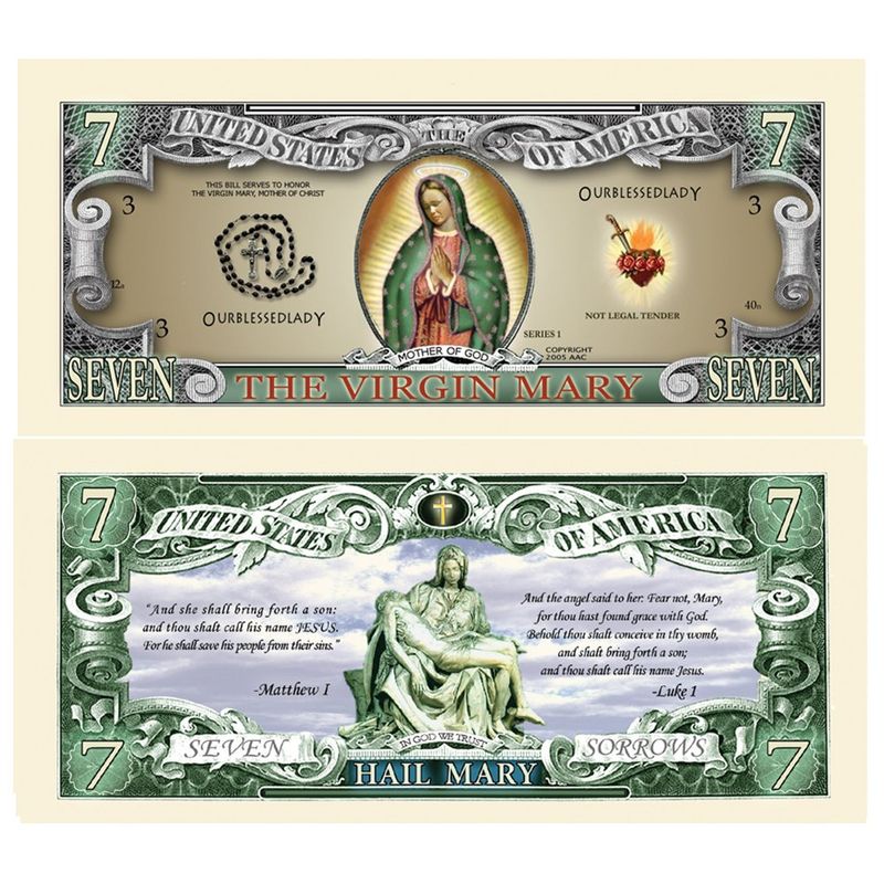 American Art Classics Virgin Mary 7 Dollar Bill - Set of 50 - EveryMarket