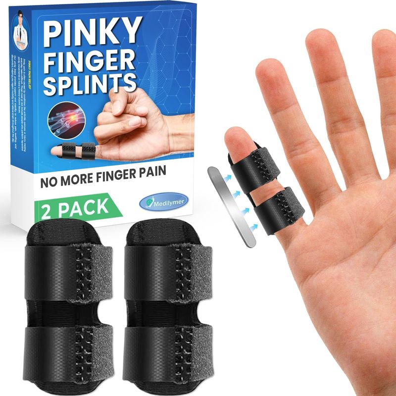 MEDILYMER Pinky Finger Splint (2 Pack) Trigger Finger Brace for Kids ...