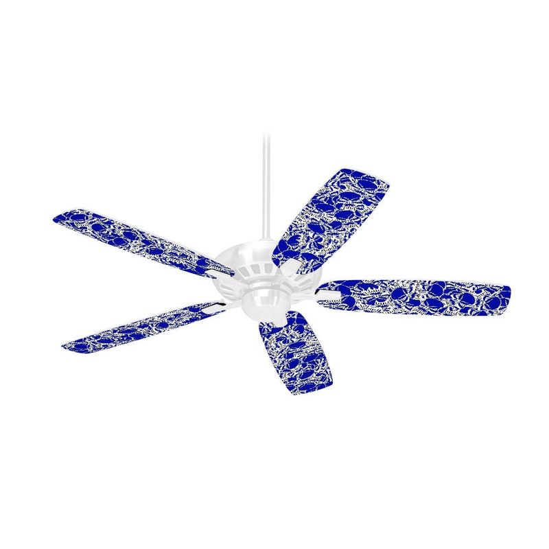 Scattered Skulls Royal Blue - Ceiling Fan Skin Kit fits most 42 inch ...