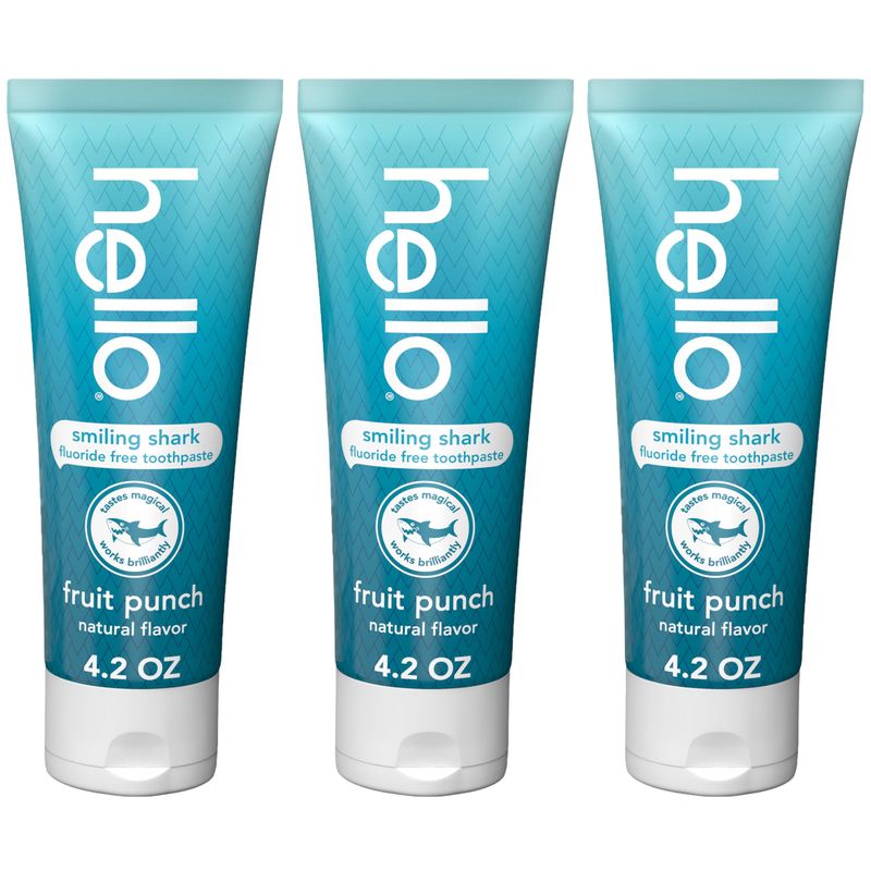 hello Smiling Shark Fluoride Free Kids Toothpaste, Natural Fruit Punch ...
