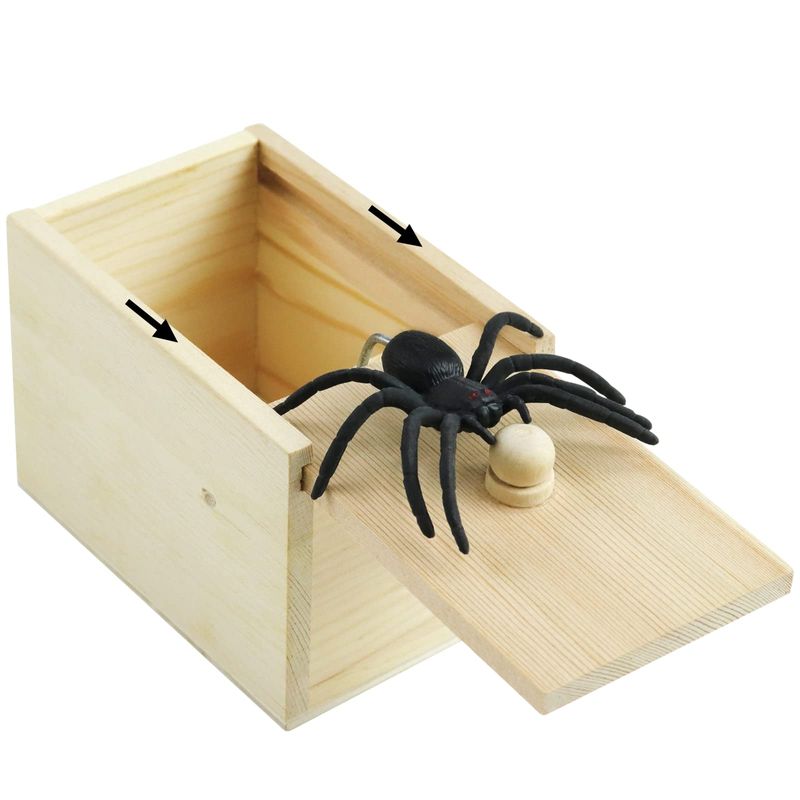 Oiuros Spider Prank Scare Box, Handmade Fun Practical Surprise Joke ...