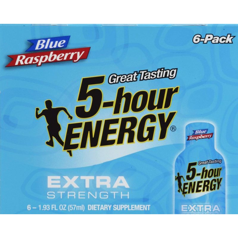 5 HOUR ENERGY EXTRA STRENGTH BLUE RASPBERRY LIQUID ENERGY SHOT PLASTIC ...