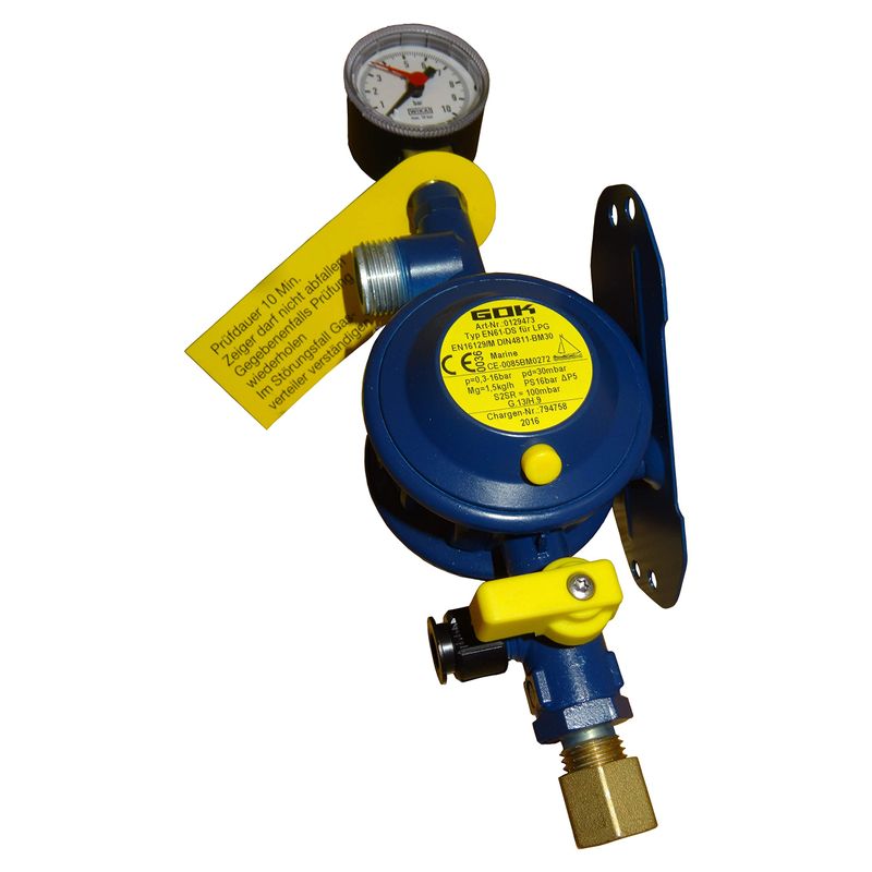 Marine Gas Regulator Bulkhead Mounted with Pressure Gauge - Online ...