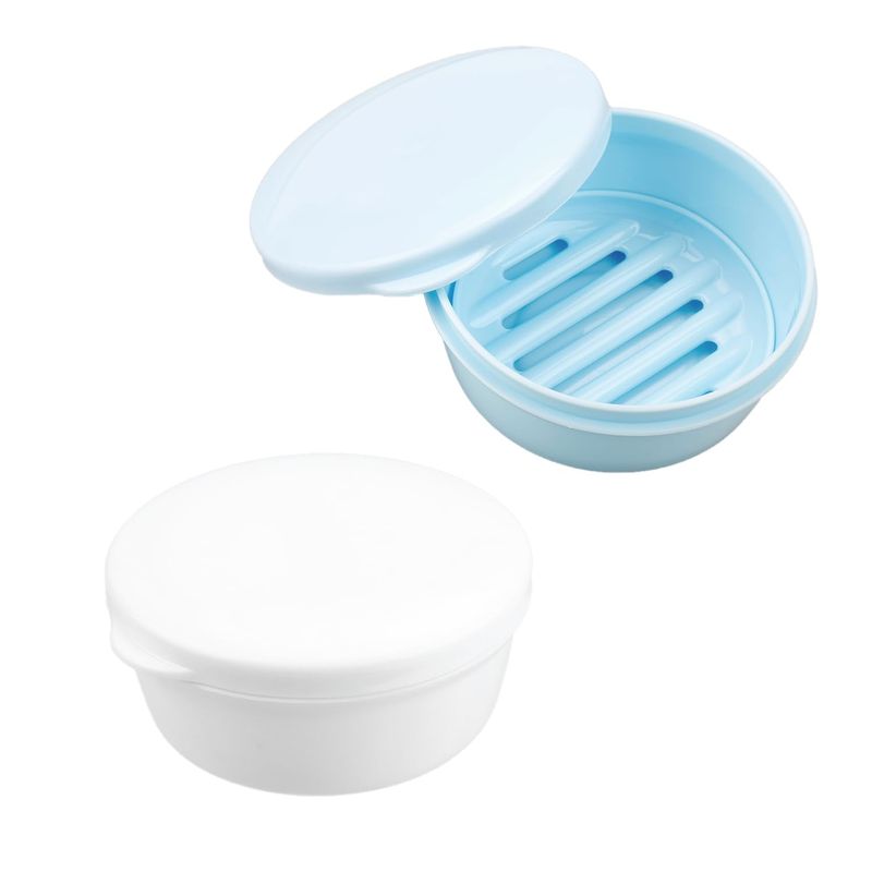 Rumyve2 pcs Travel Soap Box, Portable Shower with Lid Waterproof Self ...