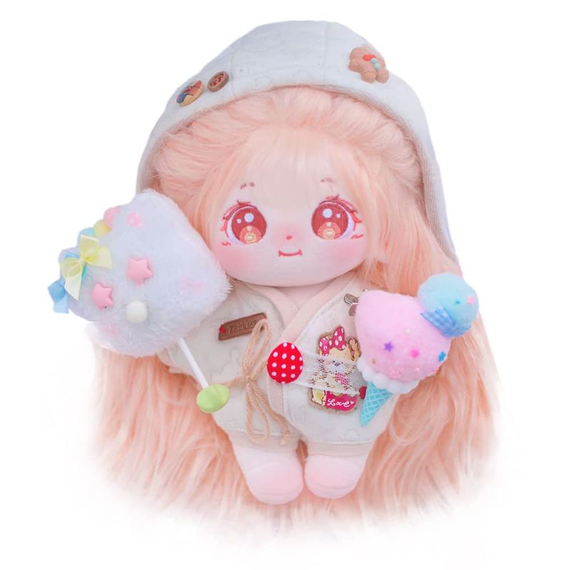 niannyyhouse 20cm Plush Doll Long Hair Girl Humanoid Stuffed Body no ...