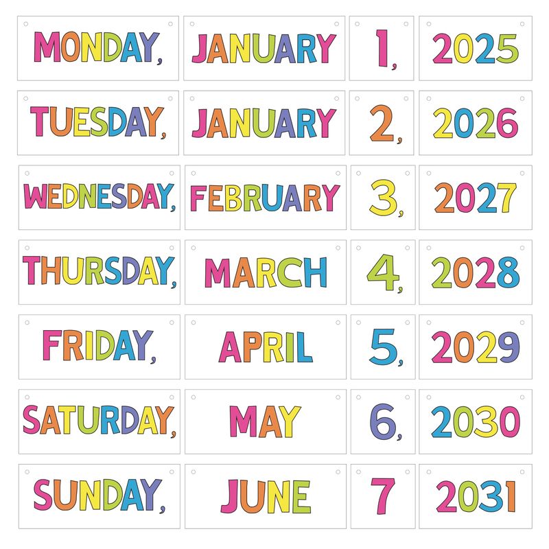 Colorful Flip Calendar Bulletin Board Set for Classroom Decorations ...