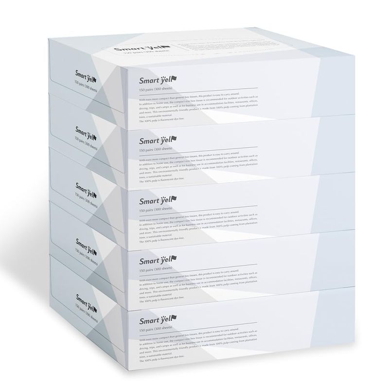 Iris Plaza Box Tissues, 300 Sheets (150 Pairs) x 5 Pack, Smart Ale ...