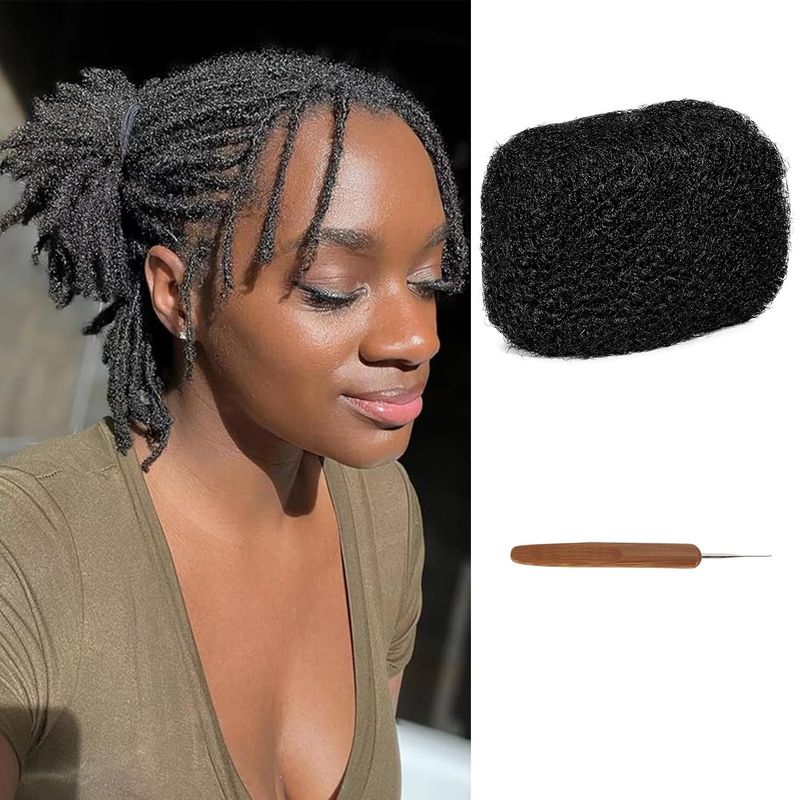PORSMEER Afro Kinky Curl Bulk Human Hair 8 inch 30g/Pack 100% Human ...