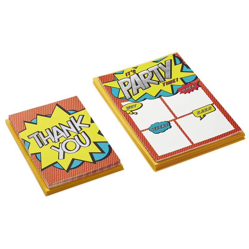 Hallmark Comic Strip Invitations and Thank You Cards Set (Pack Includes ...