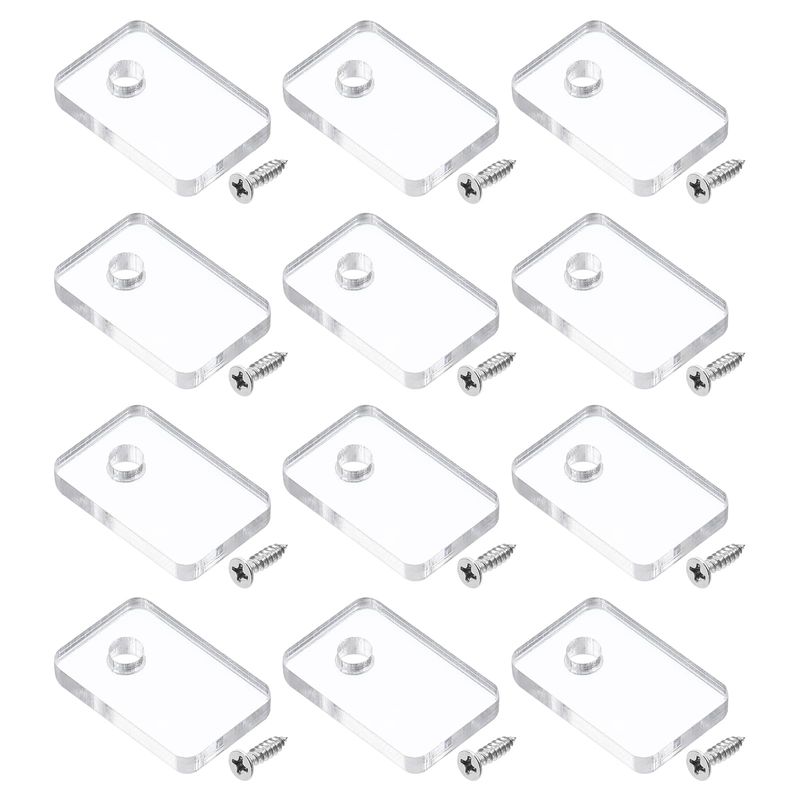 sourcing map 12 Set Acrylic Corner Bracket, Square Corner Connector ...