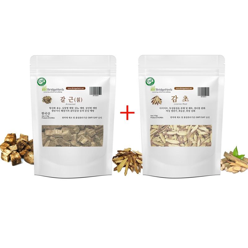 (Medicinal Korean Herb) Arrowroot&Licorice Root한국산 갈근&감초 세트8oz(226g ...