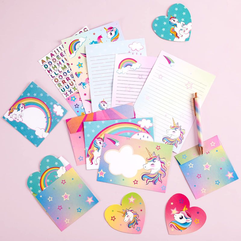 Unicorn Stationery Set - 69 PCS Letter Writing Paper Kit for Girls Kids ...