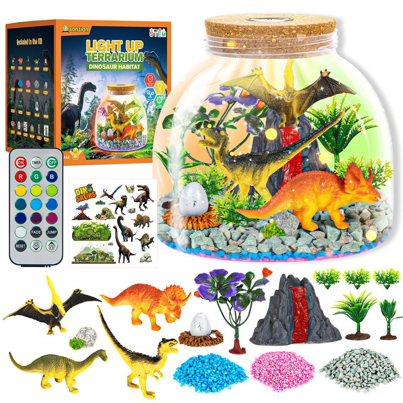 Light Up Terrarium Kit for Kids — Build a Prehistoric Dinosaur Habitat ...