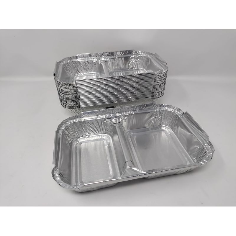 4 x 2 Compartment Aluminium Foil Rectangular Roasting Oven Baking Dish ...