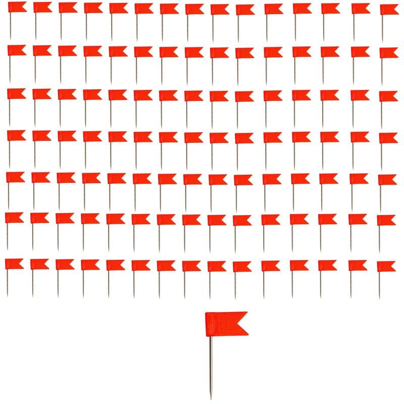 Drawing Pins 100pcs,Red Flag Map Push Pins,Travel Map Pins,Push Pins ...