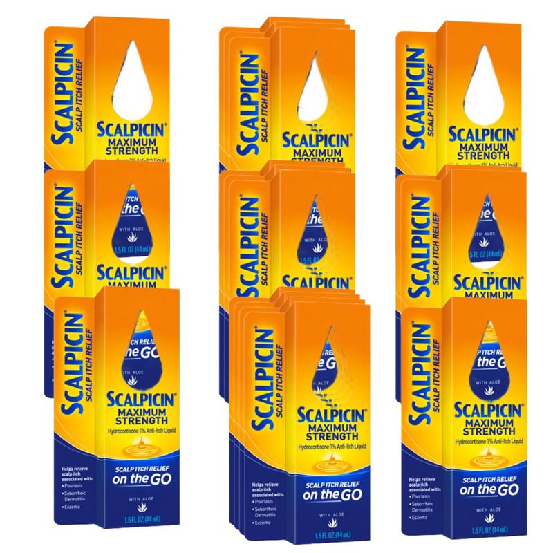 Scalpicin Max Strength Scalp Itch Treatment 1.5 oz (Pack of 9) - Online ...
