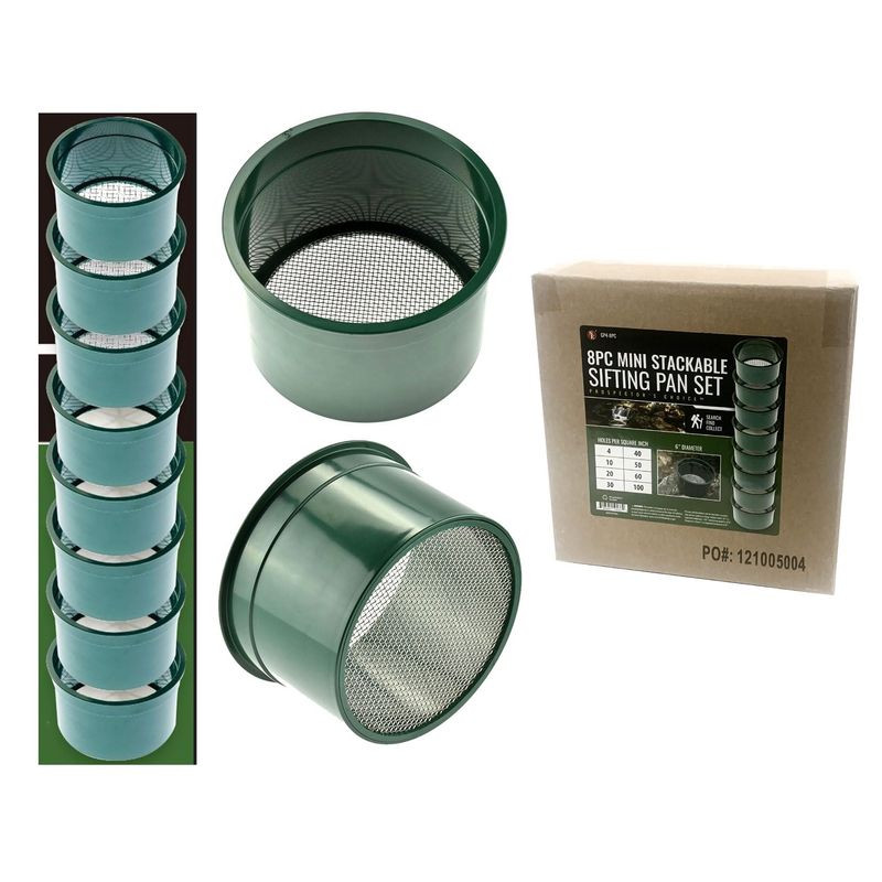 SE 6-Inch 8-Piece Mini Stackable Sifting Pan Set - Assorted Mesh Sizes ...