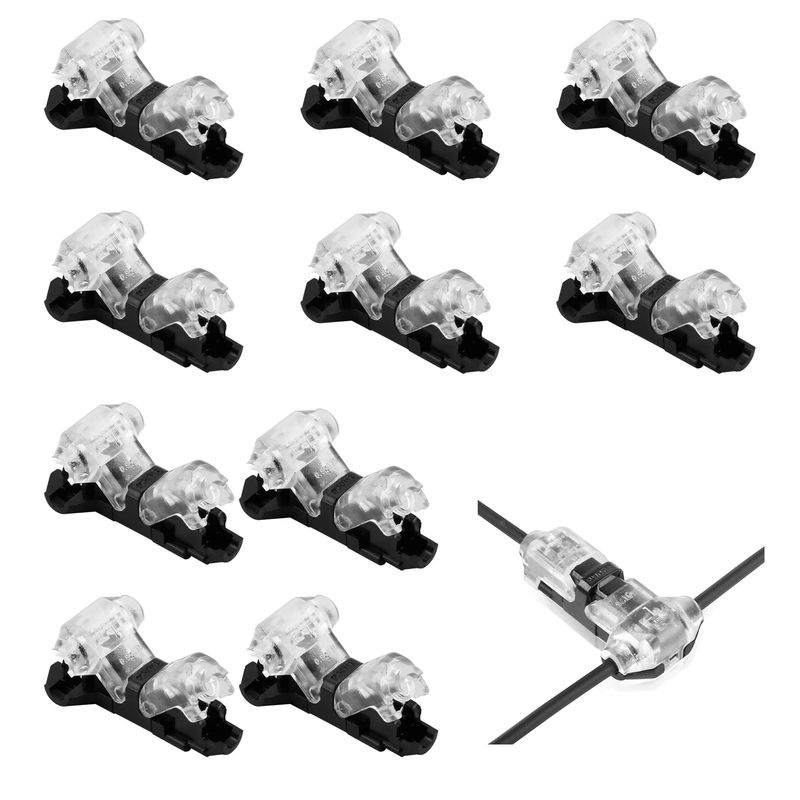 10 PCS 1 Pin 1 Way Wire Connectors Low Voltage T Tap Connectors without ...