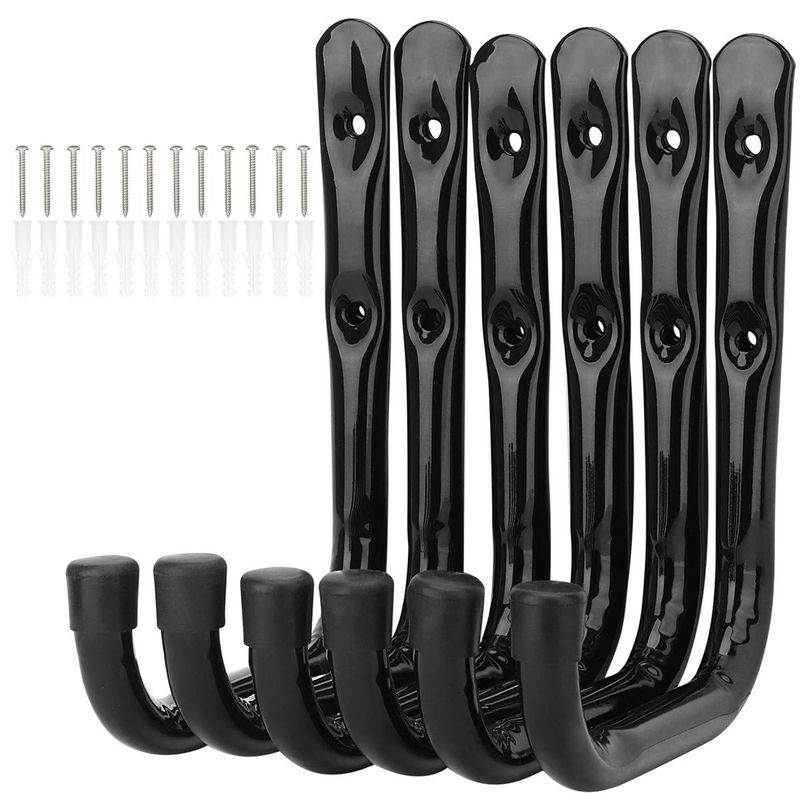 pipabiba 6.7 Inch Garage Ladder Hooks, 6 Pack Heavy Duty Wall Mount ...