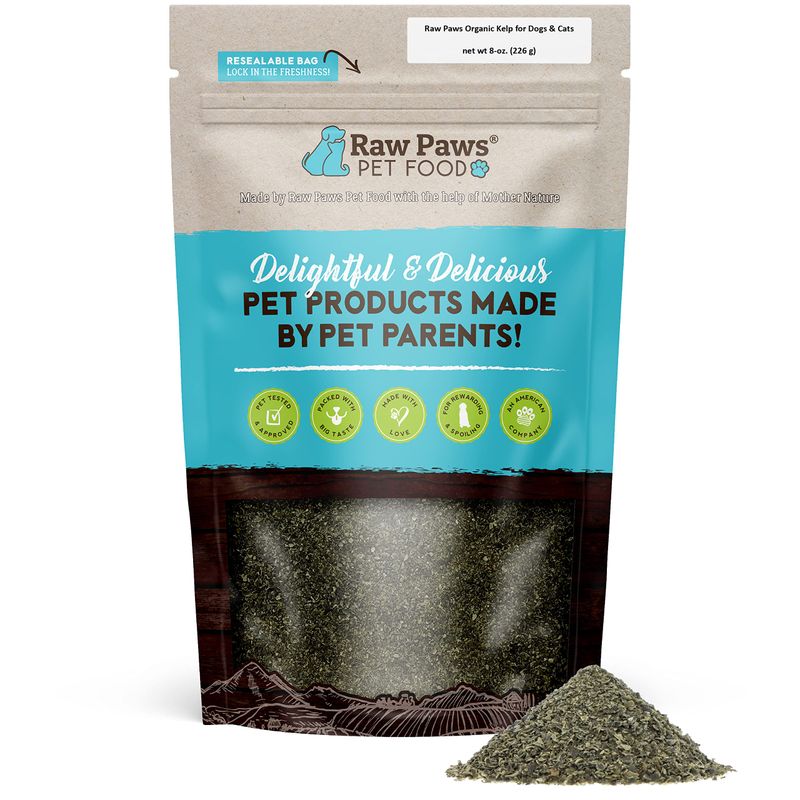 Raw Paws Organic Kelp Powder for Dogs & Cats, 8-oz - Iodine Rich for ...