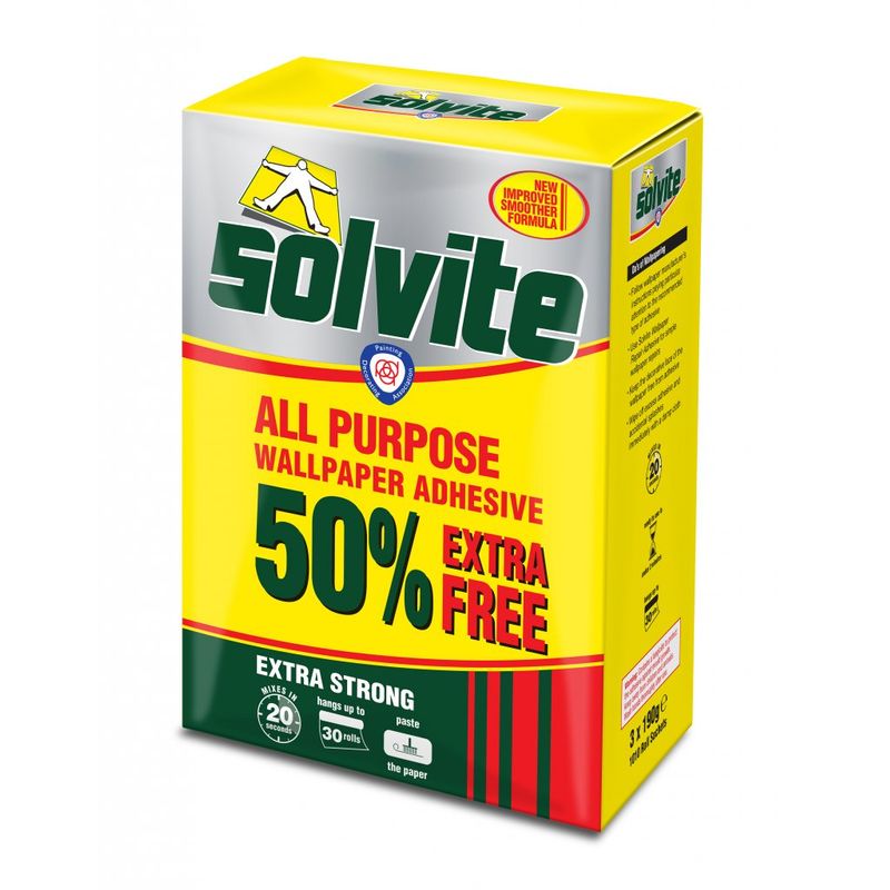 Solvite All Purpose Wallpaper Adhesive 20 Roll Plus 50% - Online ...