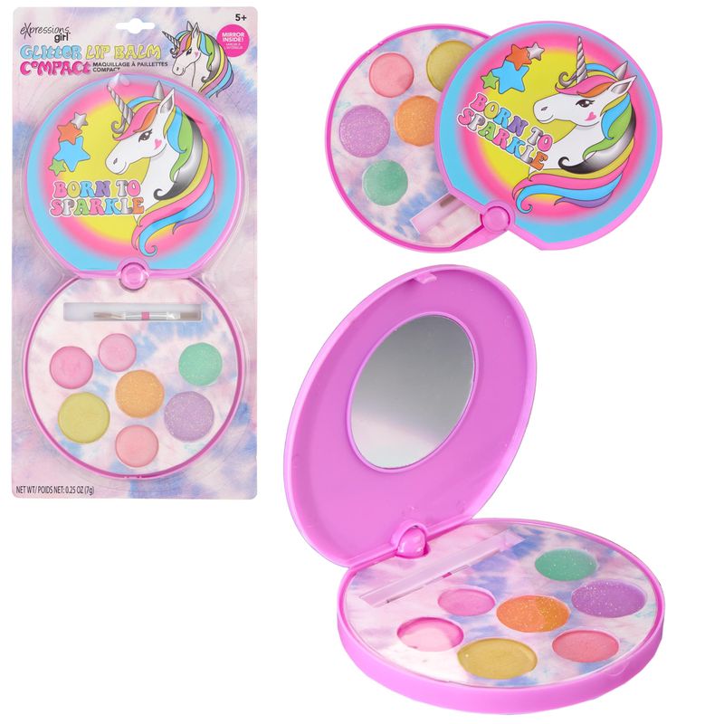 EXPRESSIONS Glitter Lip Balm Compact - Fruit Flavored Lip Gloss For ...
