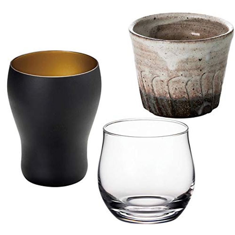 Drink Comparison Sake Set, Set of 3 Types, Wooden Boxed Gift Set, Sake ...