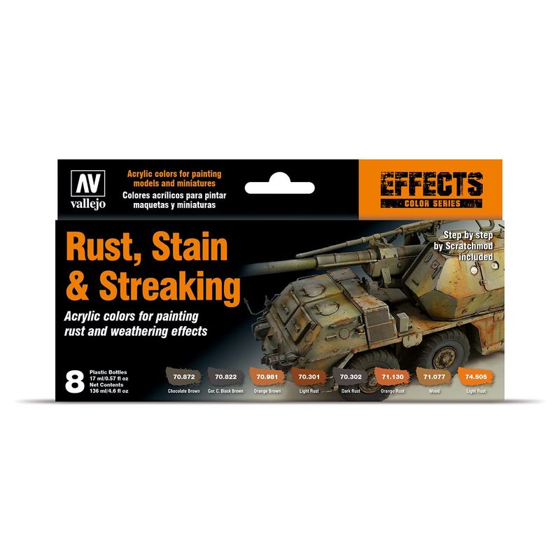 Vallejo Rust, Stain and Streaking Set Paint Set - EveryMarket