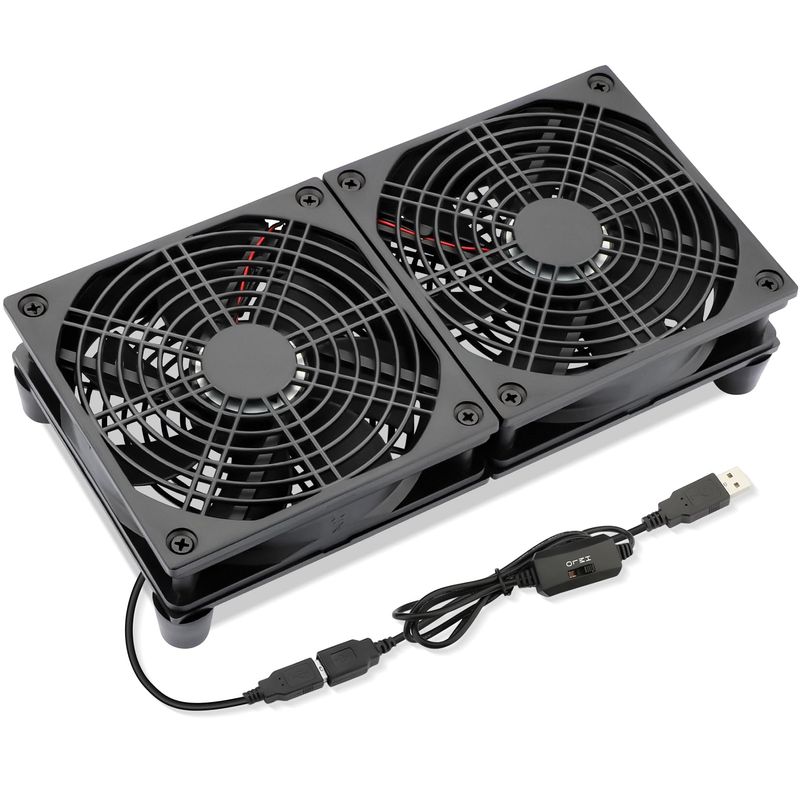 AmRunJe 120mm x 2 USB Cooling Fan 5V 240mm Powered DC Fan with Speed ...