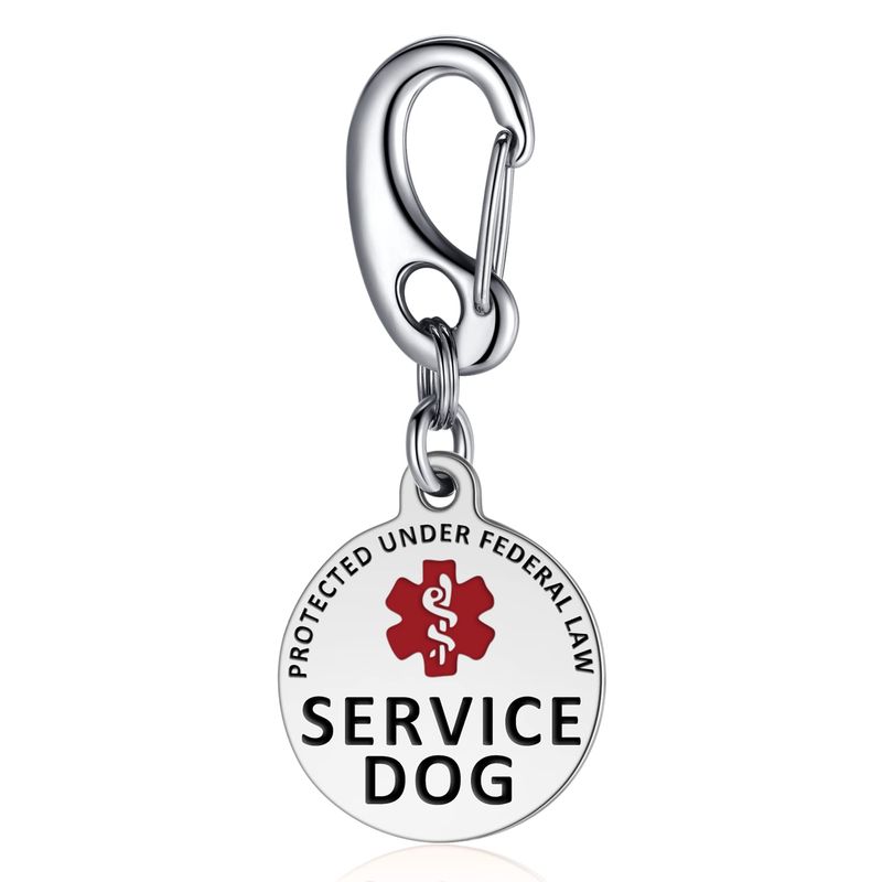 Leash King ESA Dog Tag Double Sided Federal Protection with Red Medical ...