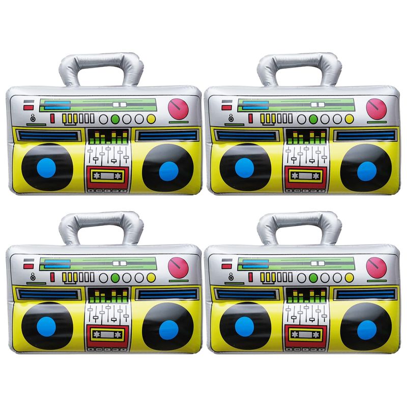 EUPSIIU 4 Pack Inflatable Boombox Radio, Blow Up Speaker, Stag Party ...