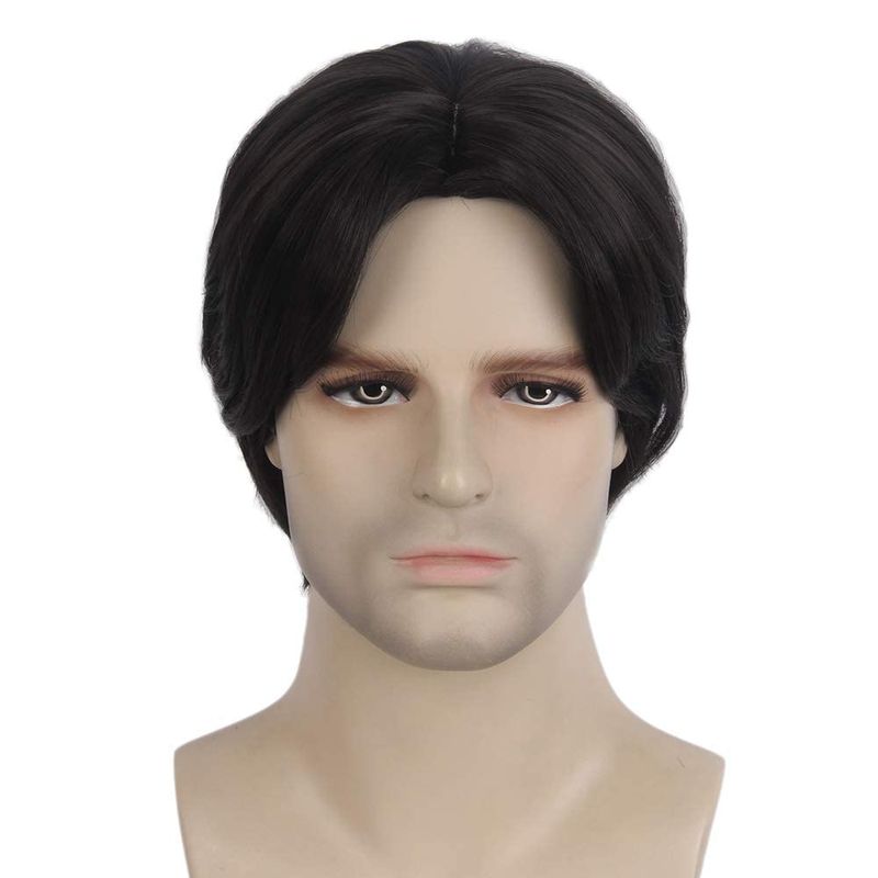 REEWES Middle Part Mens Wig Short Men Wig Curly Men's Wig with Side ...