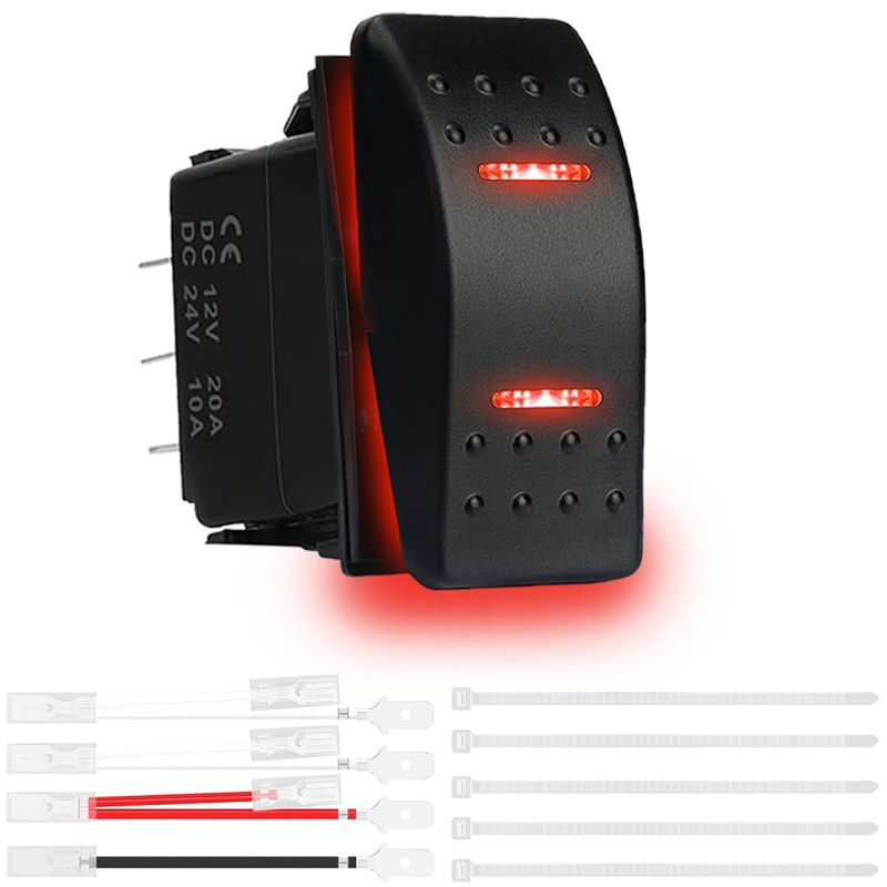 MKBKLLJY 1Pcs Momentary Rocker Switch Toggle (ON)-Off-(ON) 3Position ...