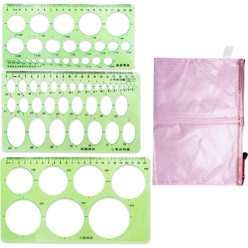 3 Pieces Circle Template Stencil Set Drawing Ruler Aid Measuring Tool ...