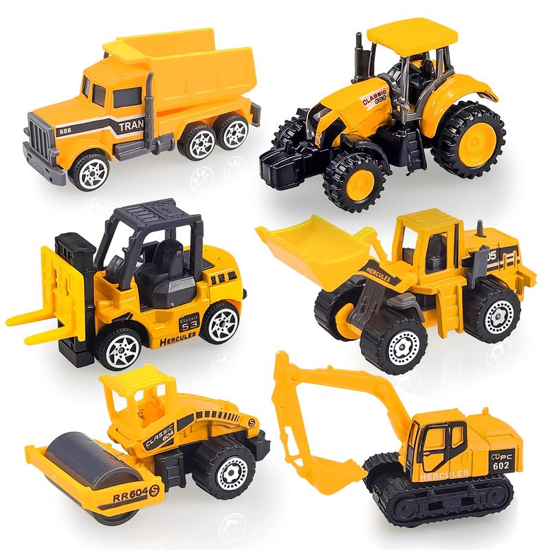 Diecast Construction Vehicle Set for Kids, Alloy Mini Model ...