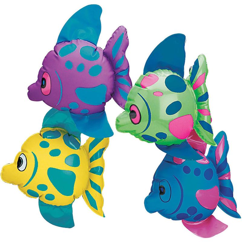 Fun Express Mini Inflatable Fish (Set of 12) sea Themed Party ...