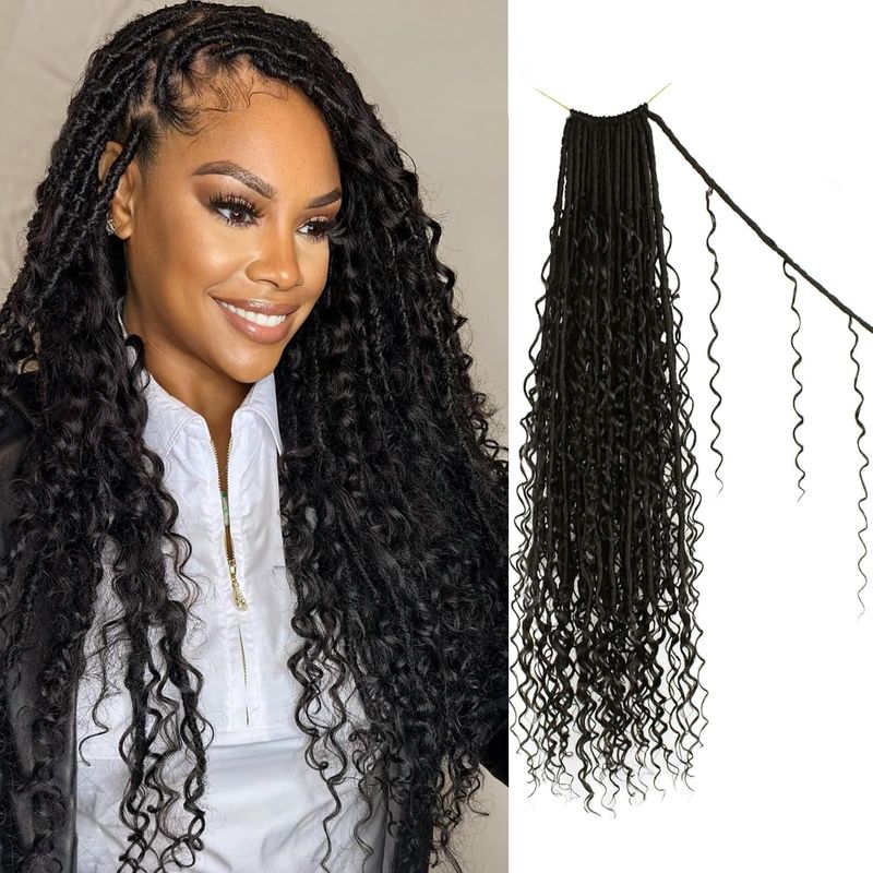 Boho Faux Locs Crochet Hair 24 Inch Goddess Locs 8 Packs Boho Soft Locs ...