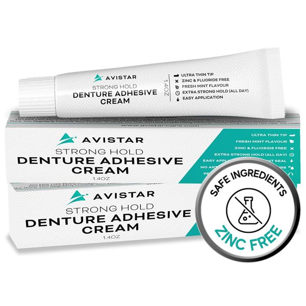 Extra Strong Denture Adhesive Cream, 12 Hour Hold Dental Glue ...