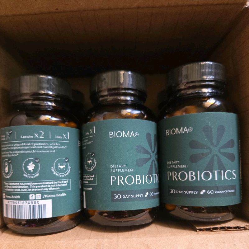 Bioma Probiotics Dietary Supplement 3-in-1 Gut Health Formula 60 Cap ...