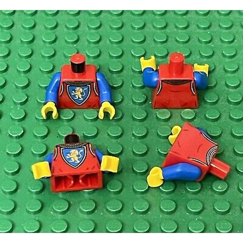 Lego 4 Lion knight Castle mini figures torso with Silver Chain Mail ...