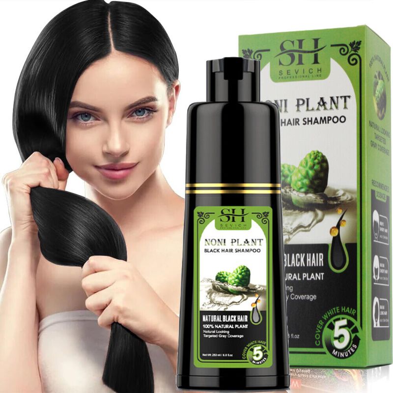 Natural Plant Hair Dye Shampoo Instant Fast Permanent Natural Coconut ...