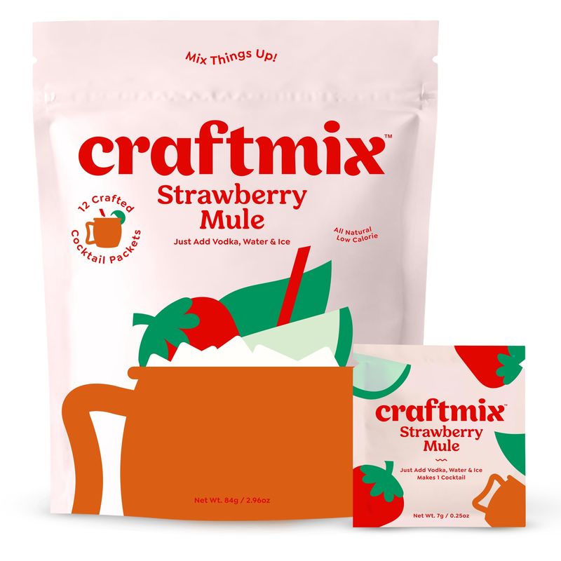 Craftmix Strawberry Mule, Makes 12 Drinks, Skinny Cocktail Mixers ...