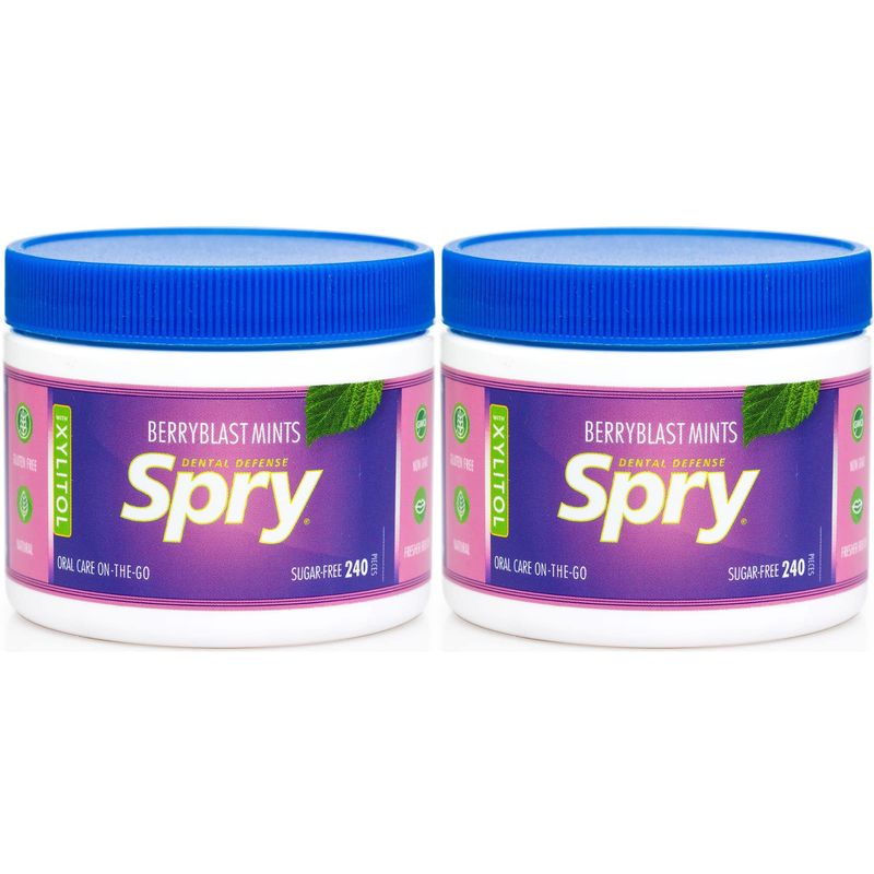 Spry Xylitol Berry Blast Mints Sugar Free Candy - Breath Mints That ...