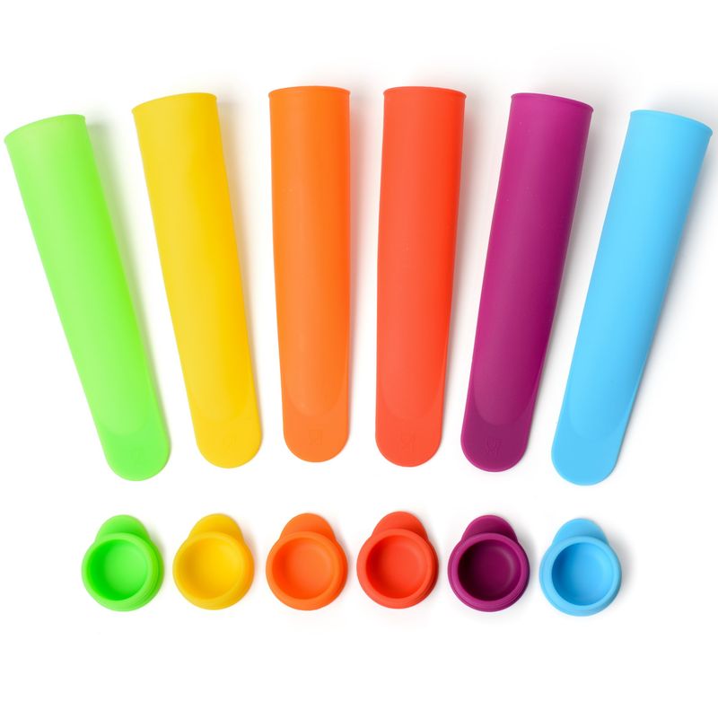 Silicone Popsicle Molds / Ice Pop Maker - Multi Color, Set of 6 with ...