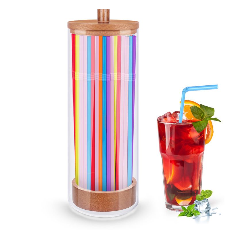 JYPS Straw Holder Dispenser for Standard Size Drinking Straw, Acrylic ...