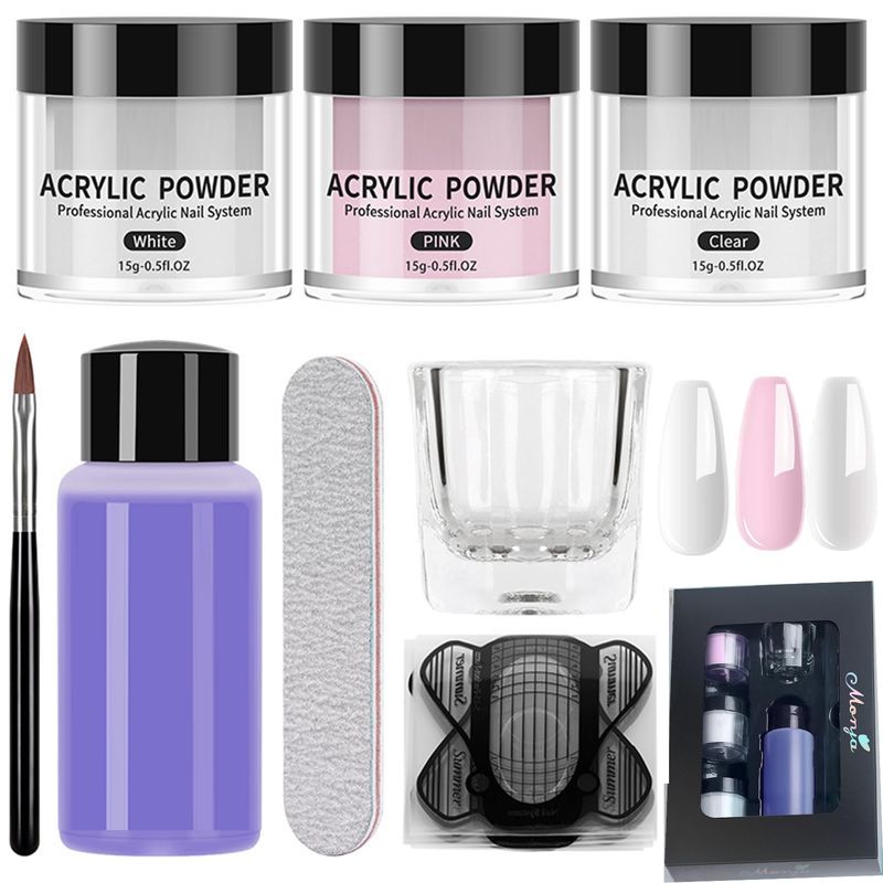 Acrylic Nail Kit Acrylic Powder Set 3 Colors Acrylic Powder 3×15g and ...